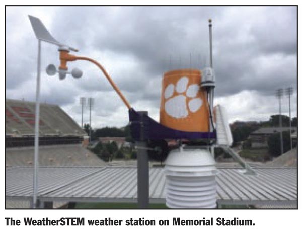 WeatherSTEM donates weather station for use at Clemson Memorial Stadium